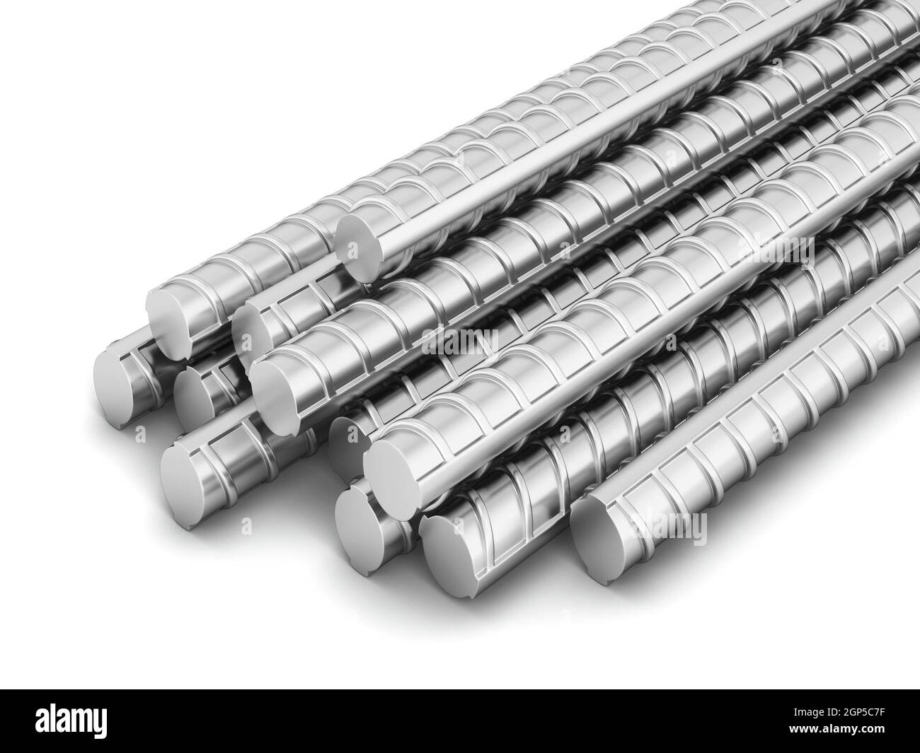 Steel reinforced bars. 3d illustration isolated on white background ...