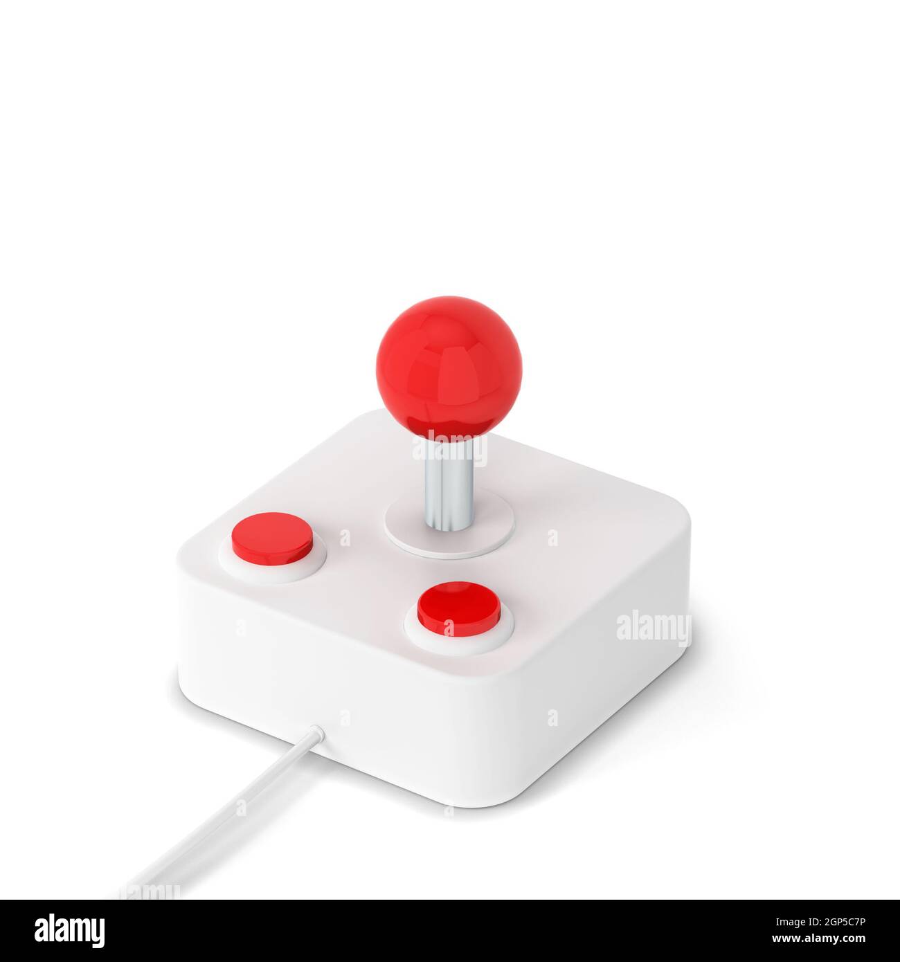 Retro game joystick. 3d illustration isolated on white background Stock ...