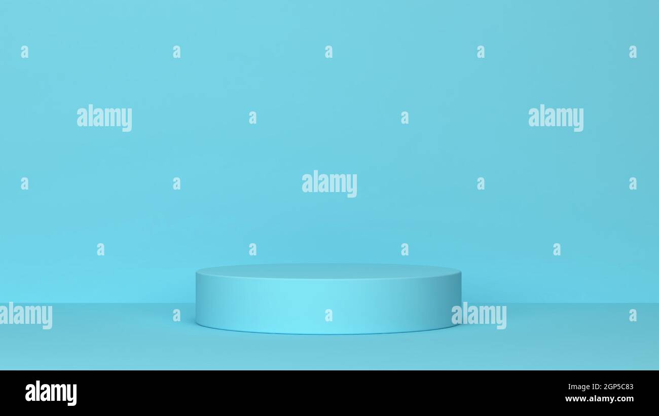 Single podium in front of wall. Minimal scene. 3d illustration Stock ...