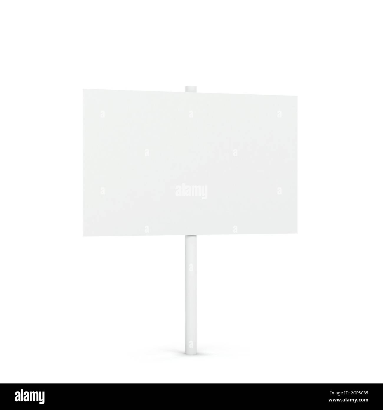 Blank white placard mockup. 3d illustration isolated on white ...