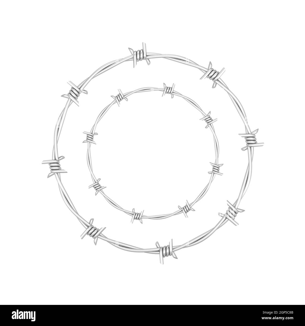 Barbed wire. 3d illustration isolated on white background Stock Photo ...