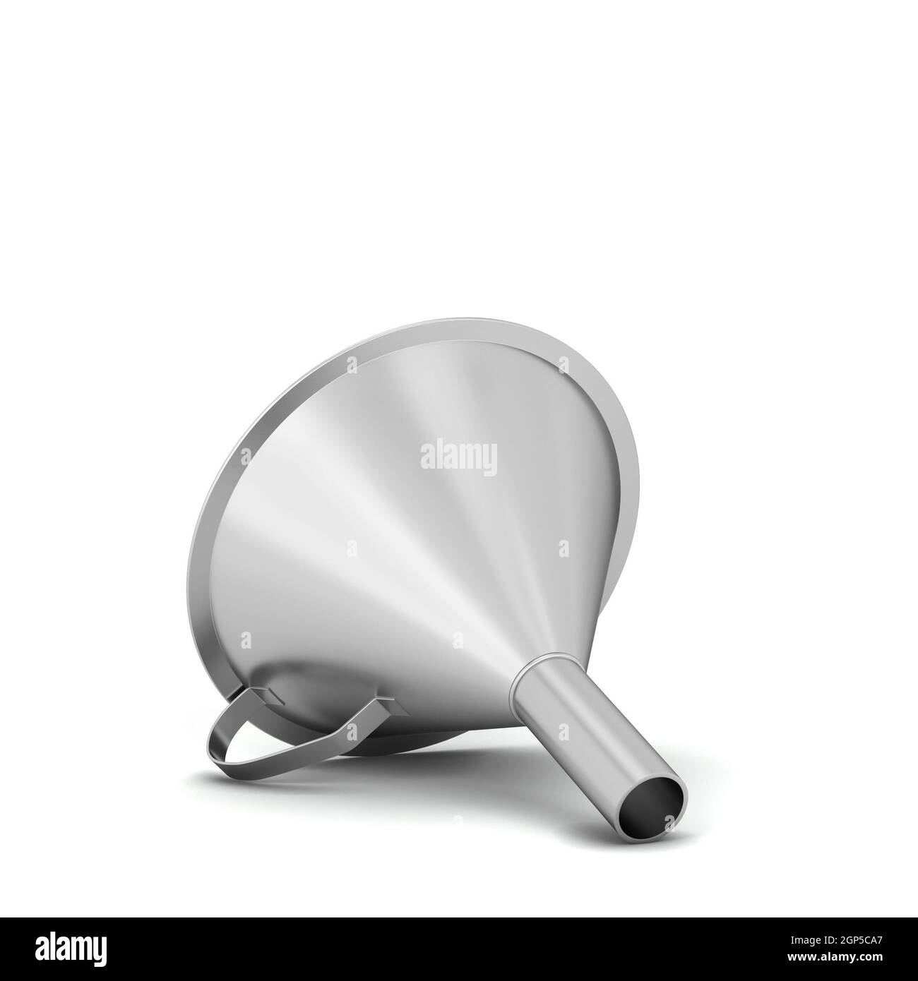Steel funnel. 3d illustration isolated on white background Stock Photo ...
