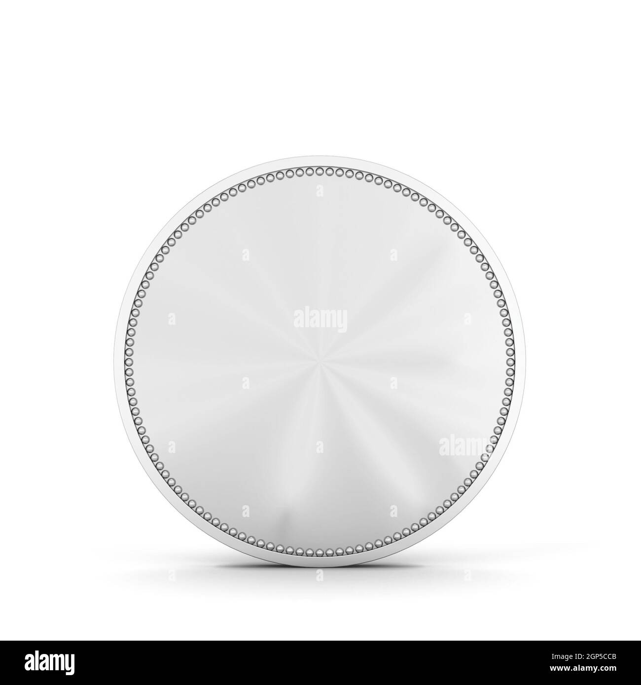 Empty silver coin. 3d illustration isolated on white background Stock ...