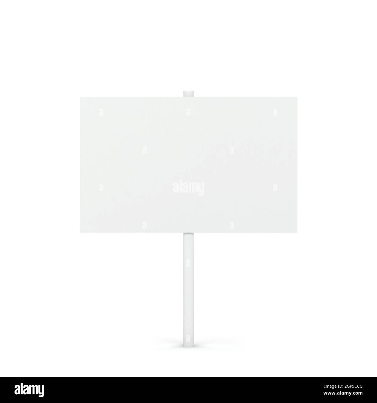 Blank white placard mockup. 3d illustration isolated on white ...