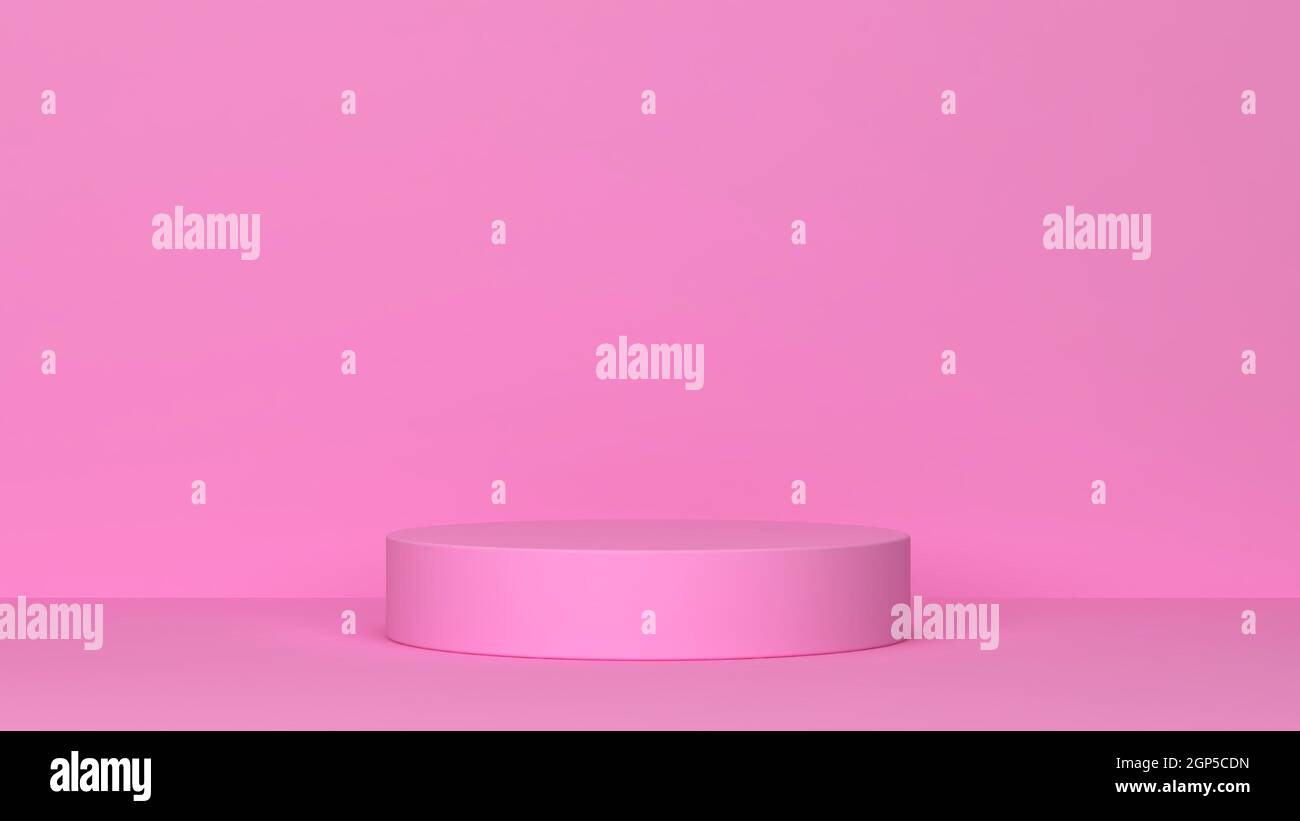 Single podium in front of wall. Minimal scene. 3d illustration Stock ...