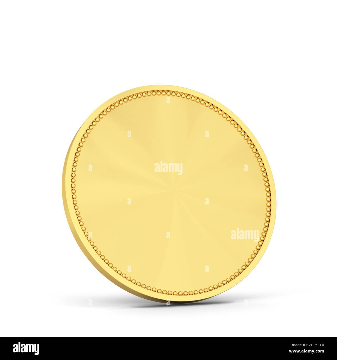 Empty golden coin. 3d illustration isolated on white background Stock ...