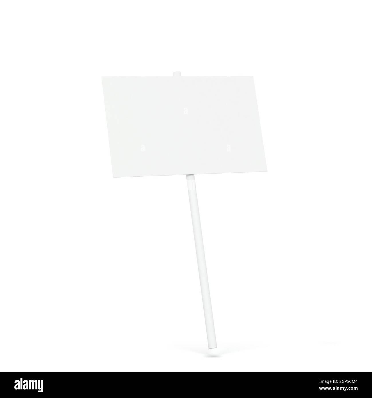 Blank white placard mockup. 3d illustration isolated on white ...