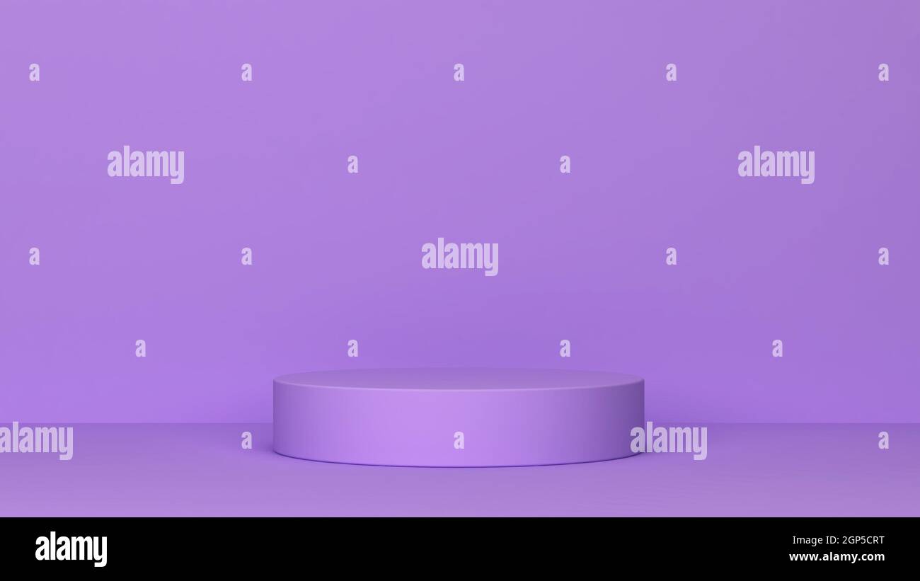 Single podium in front of wall. Minimal scene. 3d illustration Stock ...