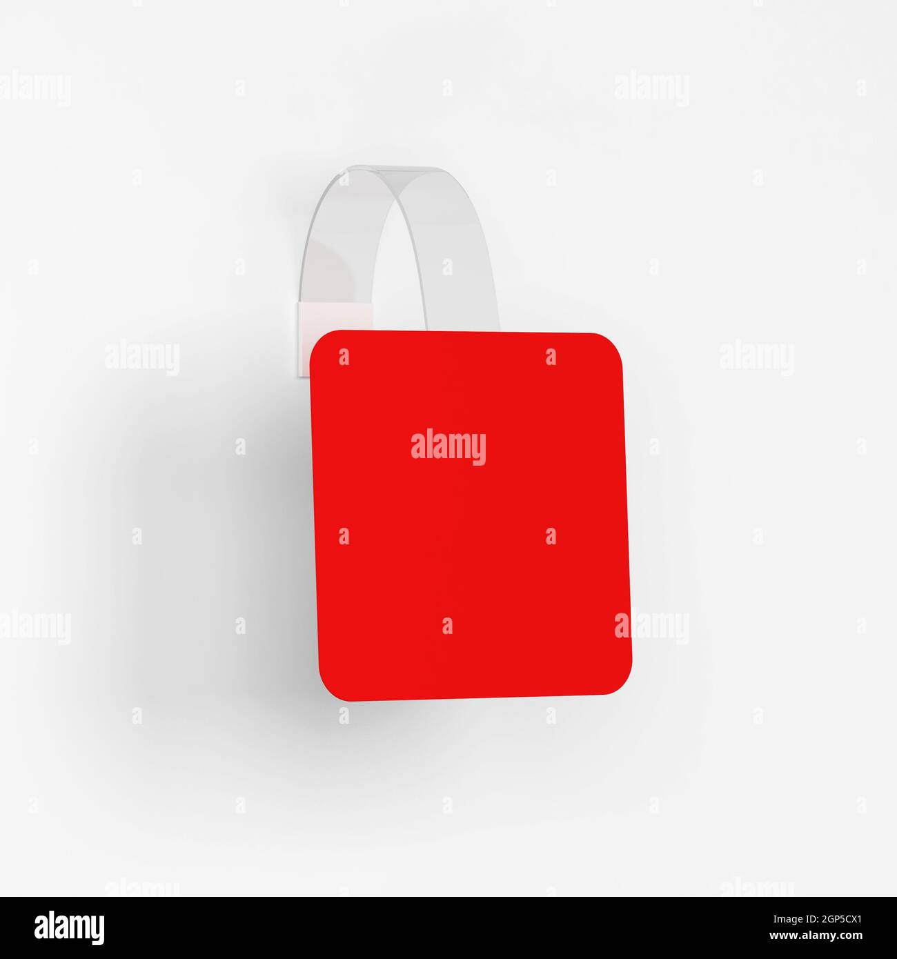 Blank wobbler tag mockup. 3d illustration on gray background Stock ...