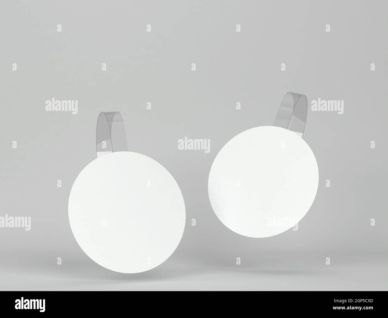 Blank wobbler tag mockup. 3d illustration on gray background Stock ...