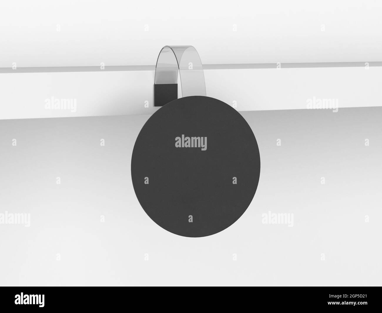 Blank wobbler tag on a market shelf mockup. 3d illustration isolated on ...