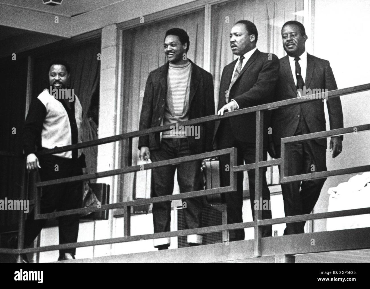 Rev. Martin Luther King stands on a balcony at the Lorraine Motel in ...