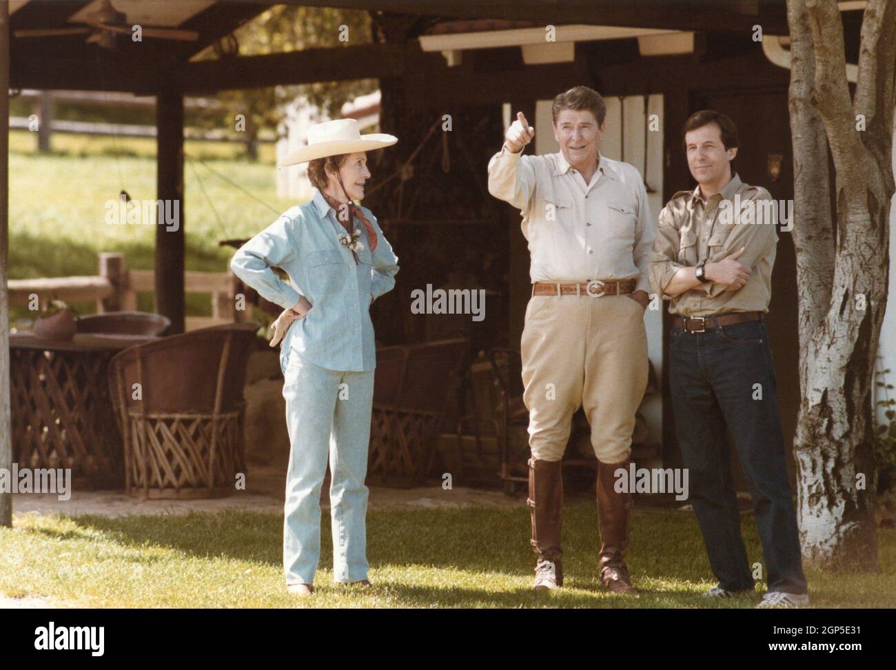 ABC Television Correspondent Charles Gibson with President Ronald and ...