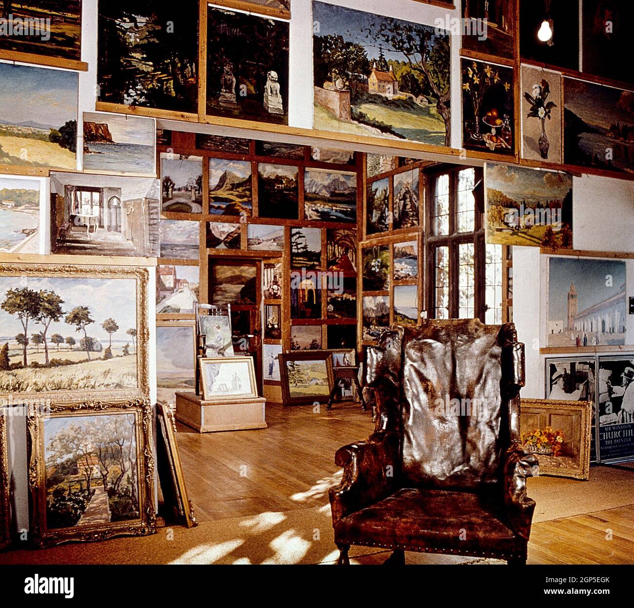 Winston Churchill's painting studio at his country home at Chartwell ...