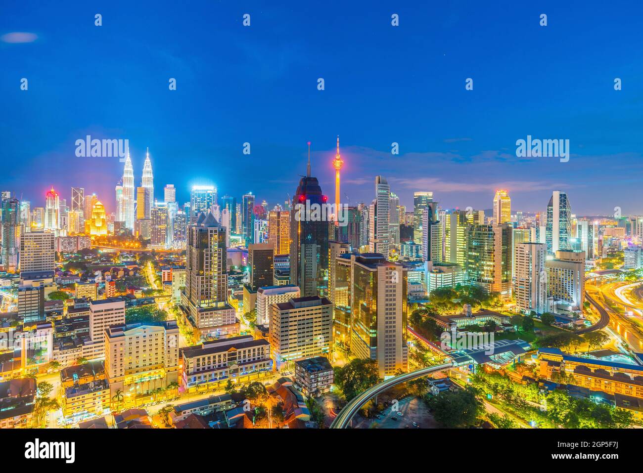 Downtown Kuala Lumpur skyline at twilight in Malaysia Stock Photo - Alamy
