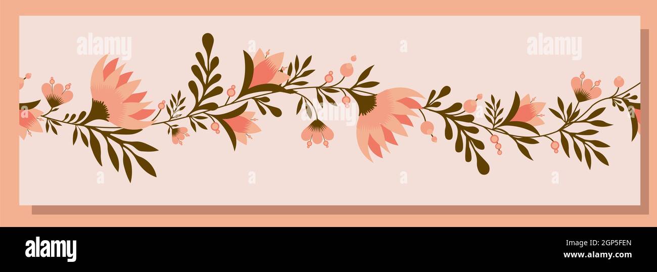 Spring trend pattern. Seamless border for printing on fabric and ...
