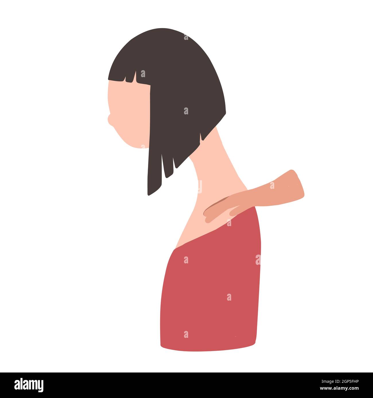 Massaging the cervical spine. Young woman. Neck pain. cosmetology and ...