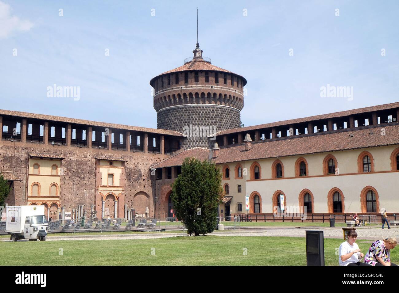 Sforza Castle in Milano, Italy, built in the 15th century by Francesco ...