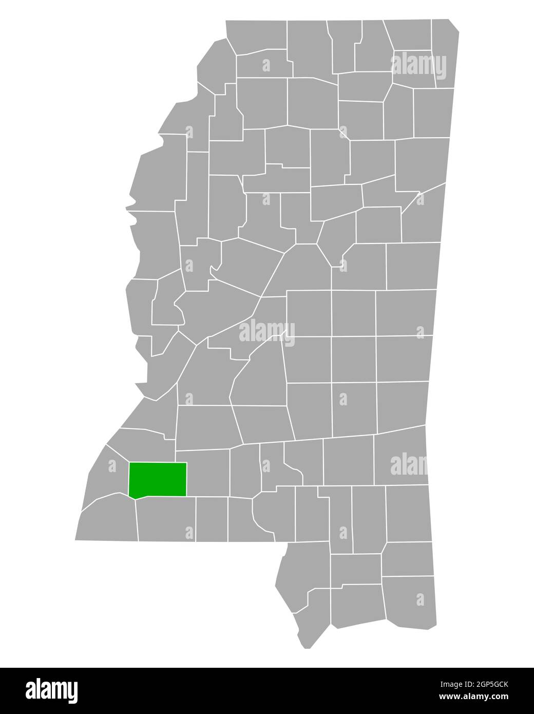 Map of Franklin in Mississippi Stock Photo - Alamy