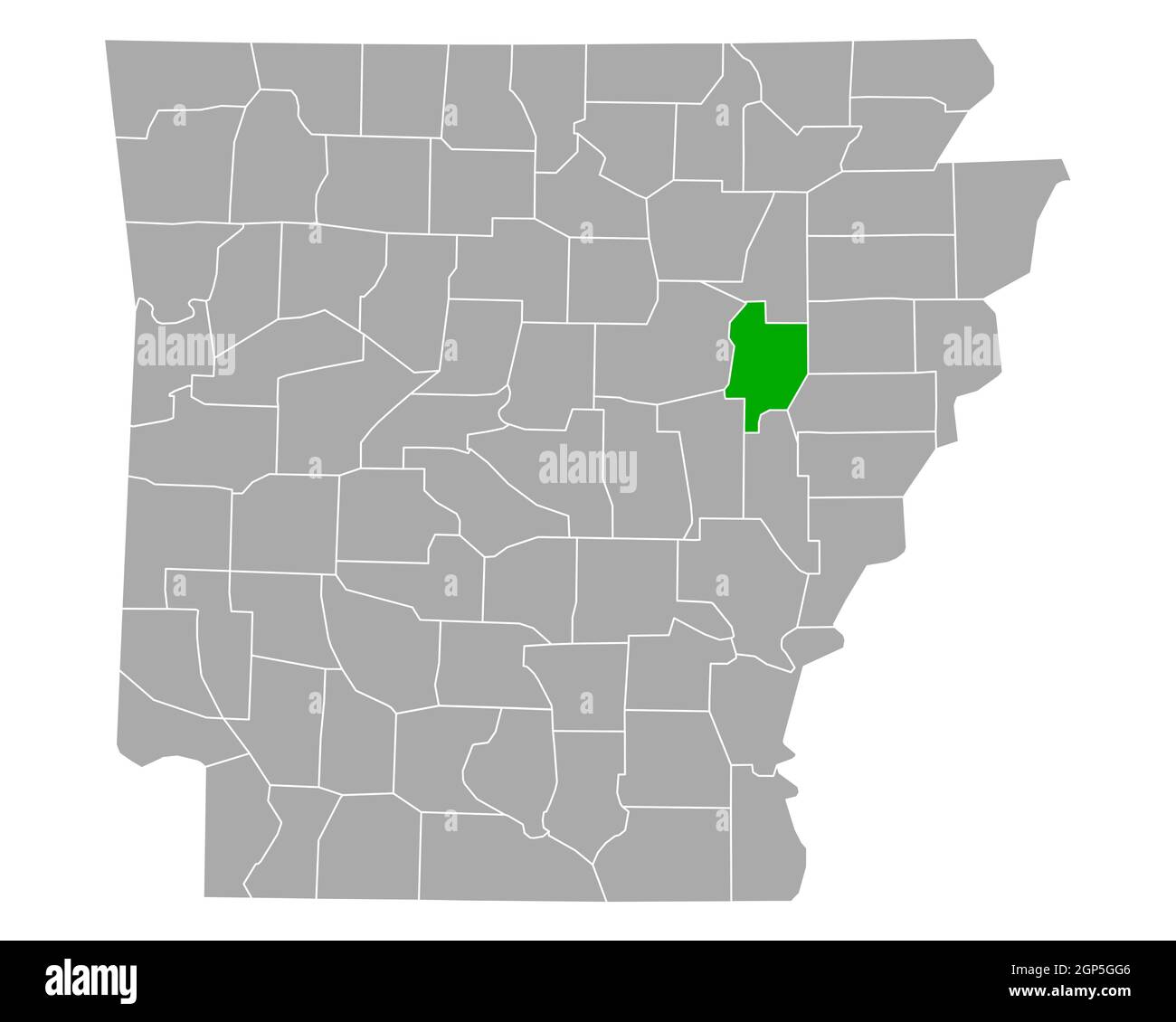 Map of Woodruff in Arkansas Stock Photo - Alamy
