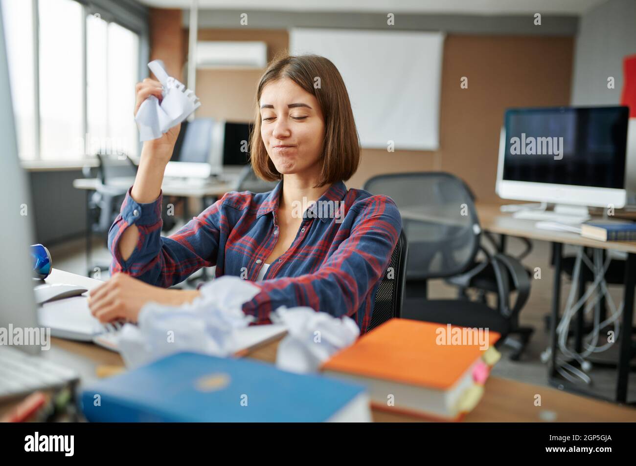 Female employee works on project hi-res stock photography and images ...