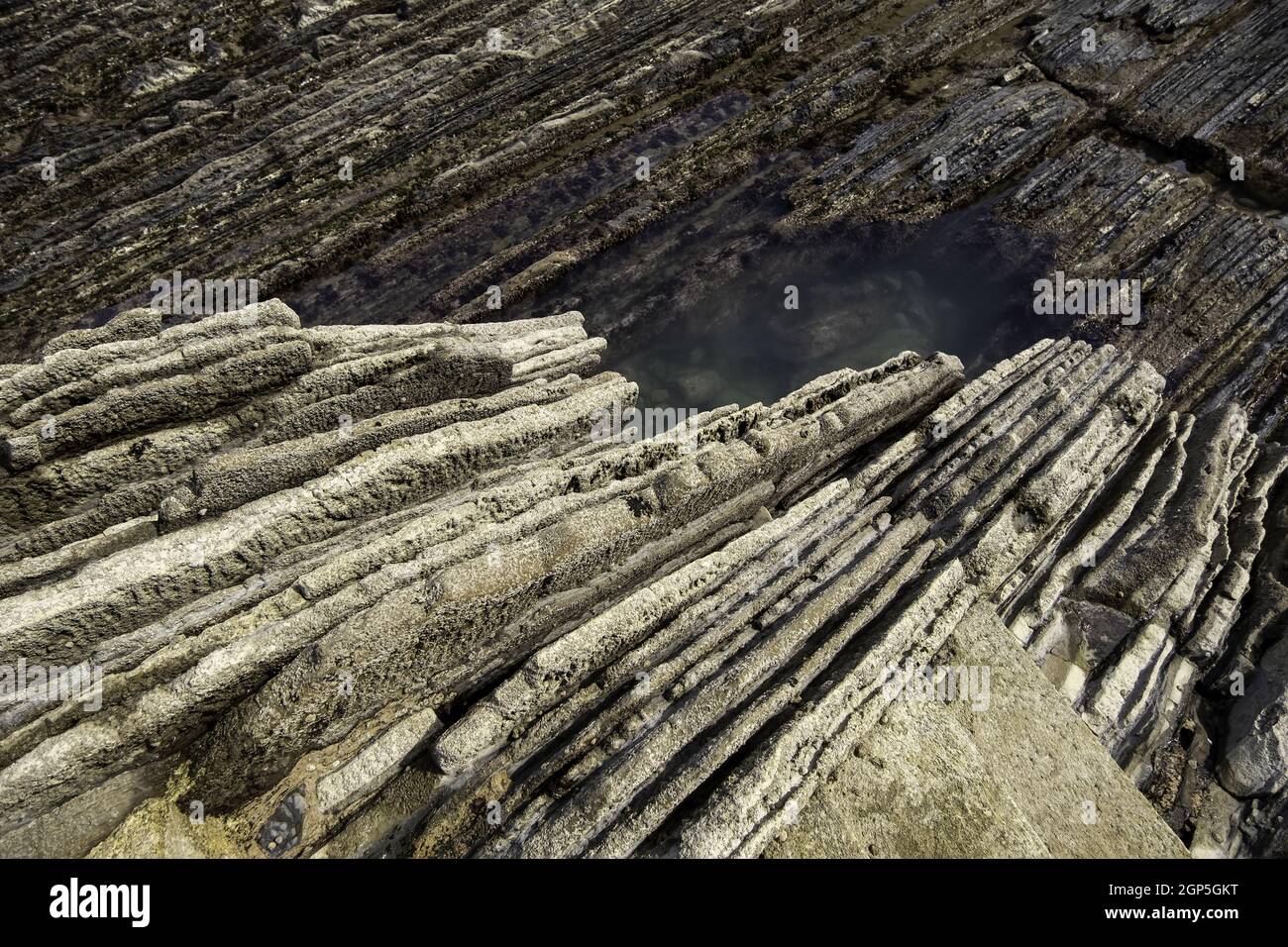 Detail of famous rock formation on a beach, erosion and nature, tourist ...