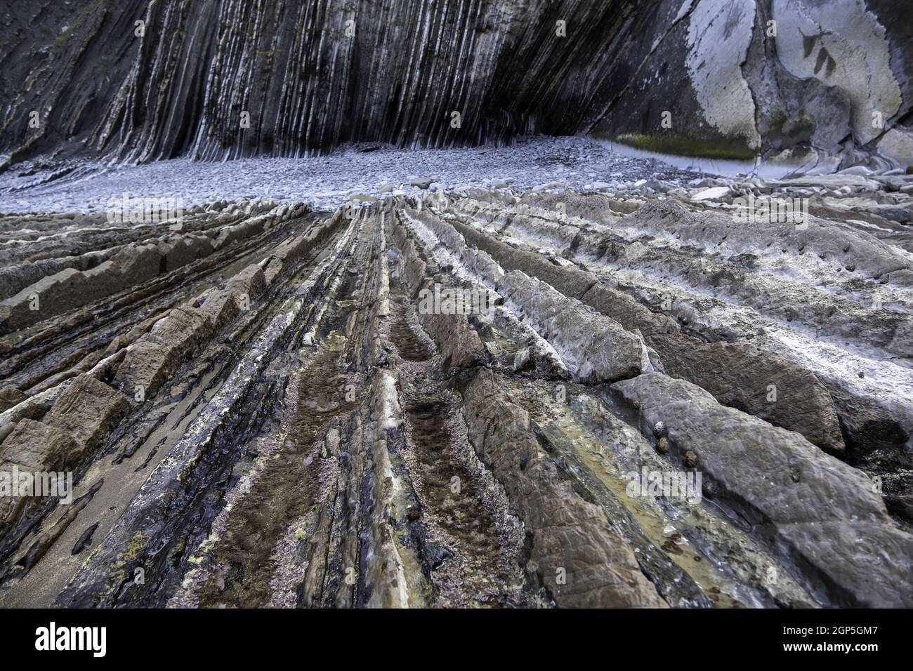 Detail of famous rock formation on a beach, erosion and nature, tourist ...