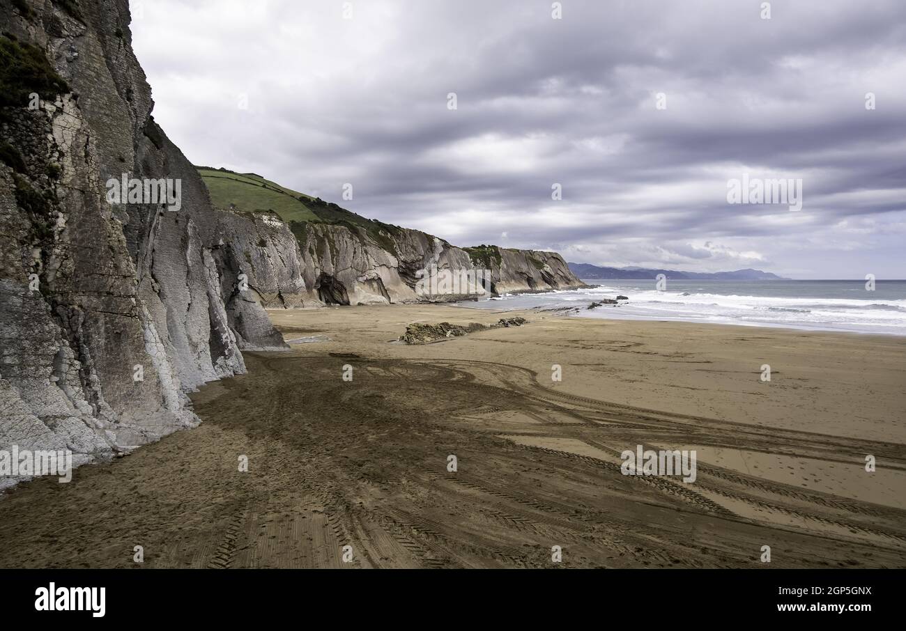 Detail of famous rock formation on a beach, erosion and nature, tourist ...