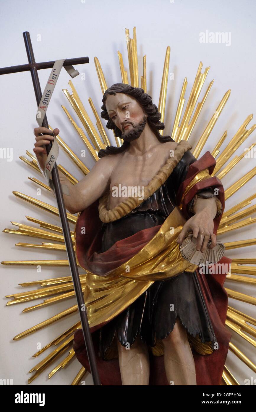 Saint John the Baptist statue in the Saint Lawrence church in ...