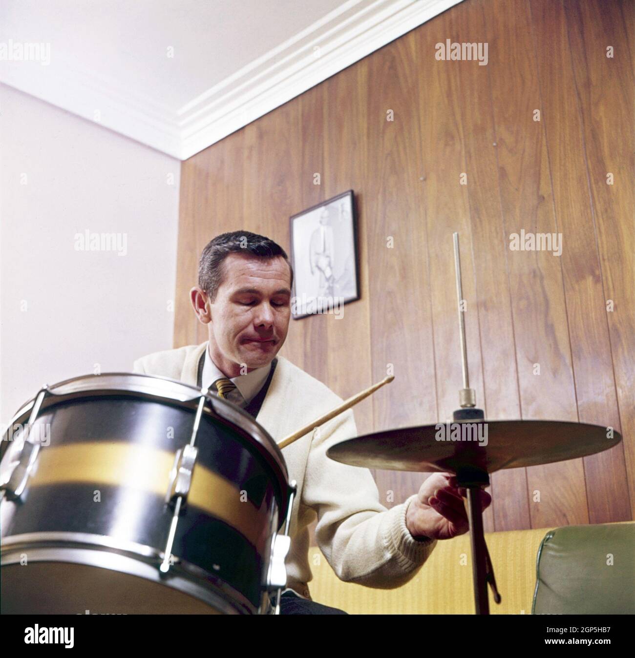 Johnny Carson, playing drums, 1960s. TV Guide / Courtesy Everett ...