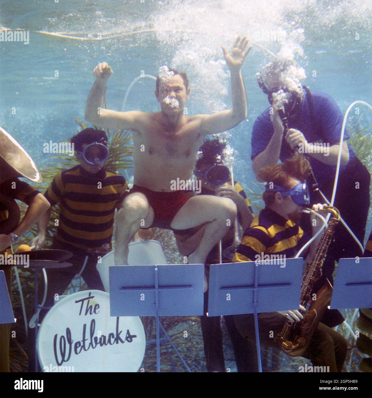 Johnny Carson (front), under water with 'The Wetbacks', 1960s. TV Guide ...