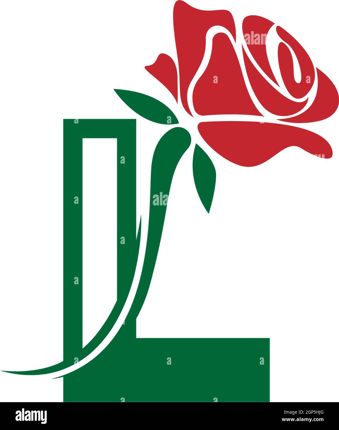 Letter L with rose icon logo vector template illustration Stock Vector ...