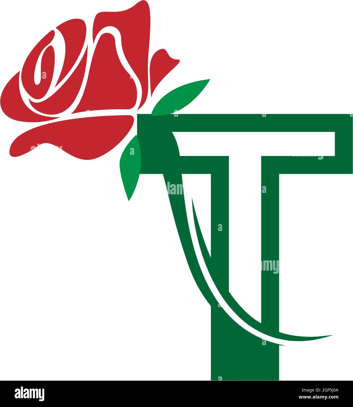 T Letter In Rose