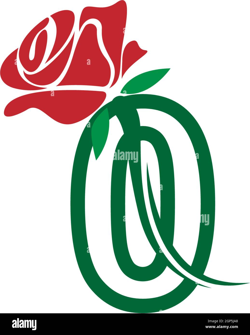 Number zero with rose icon logo vector template illustration Stock ...