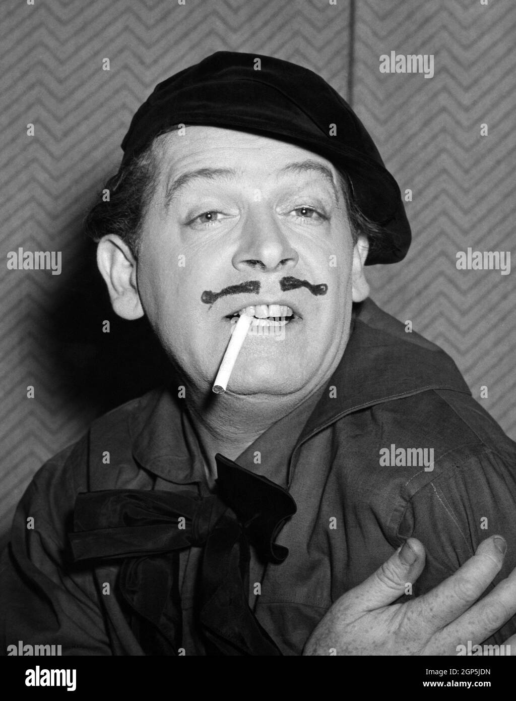 Milton Berle, in beret and fake moustache, circa 1950s Stock Photo - Alamy