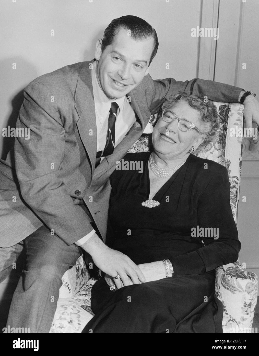 From left: Milton Berle, his mother Sandra Berle, circa 1950s Stock ...