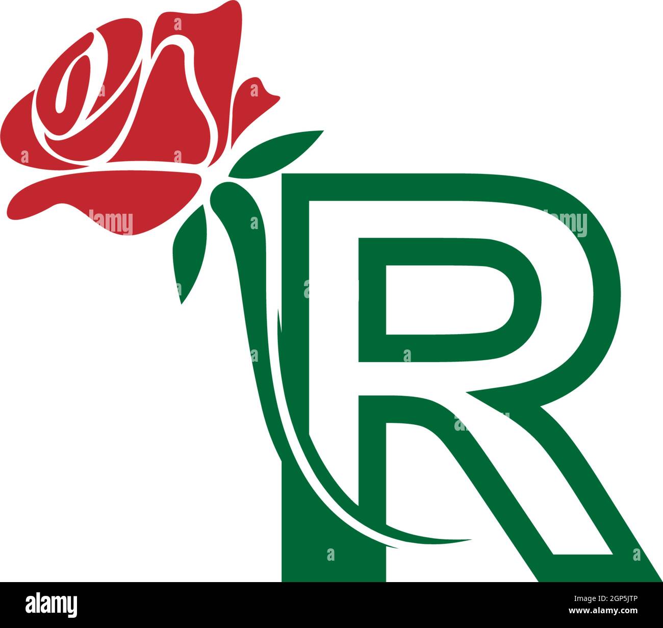 Letter R with rose icon logo vector template illustration Stock Vector ...