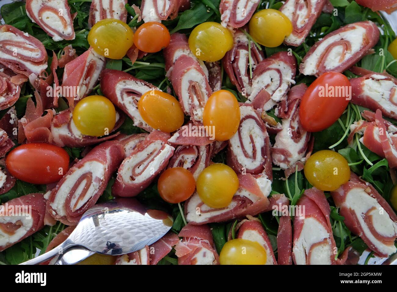 Classic Croatian starter plate with fine Croatian ham and cheese Stock ...