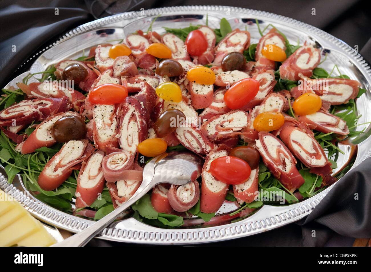 Classic Croatian starter plate with fine Croatian ham and cheese Stock ...