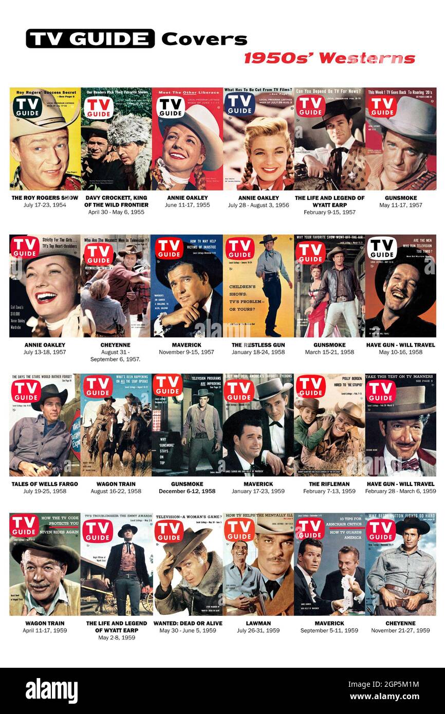 1950s' Westerns, TV Guide Covers Poster, 2020. TV Guide/Everett ...