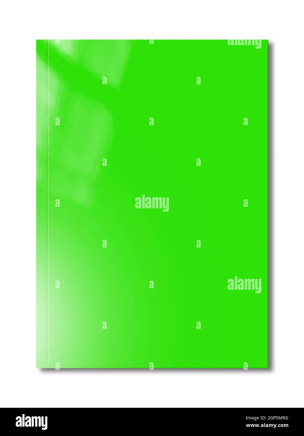Green booklet cover isolated on white background, mockup template Stock ...