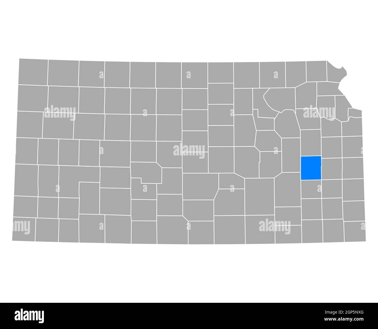 Map of Coffey in Kansas Stock Photo - Alamy