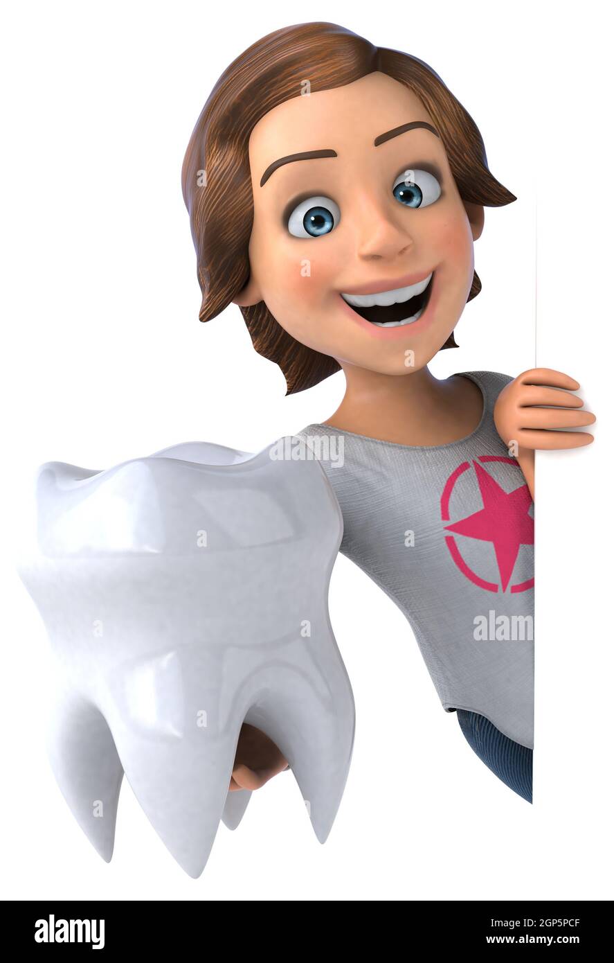 Fun 3D illustration of a cartoon teenage girl Stock Photo - Alamy