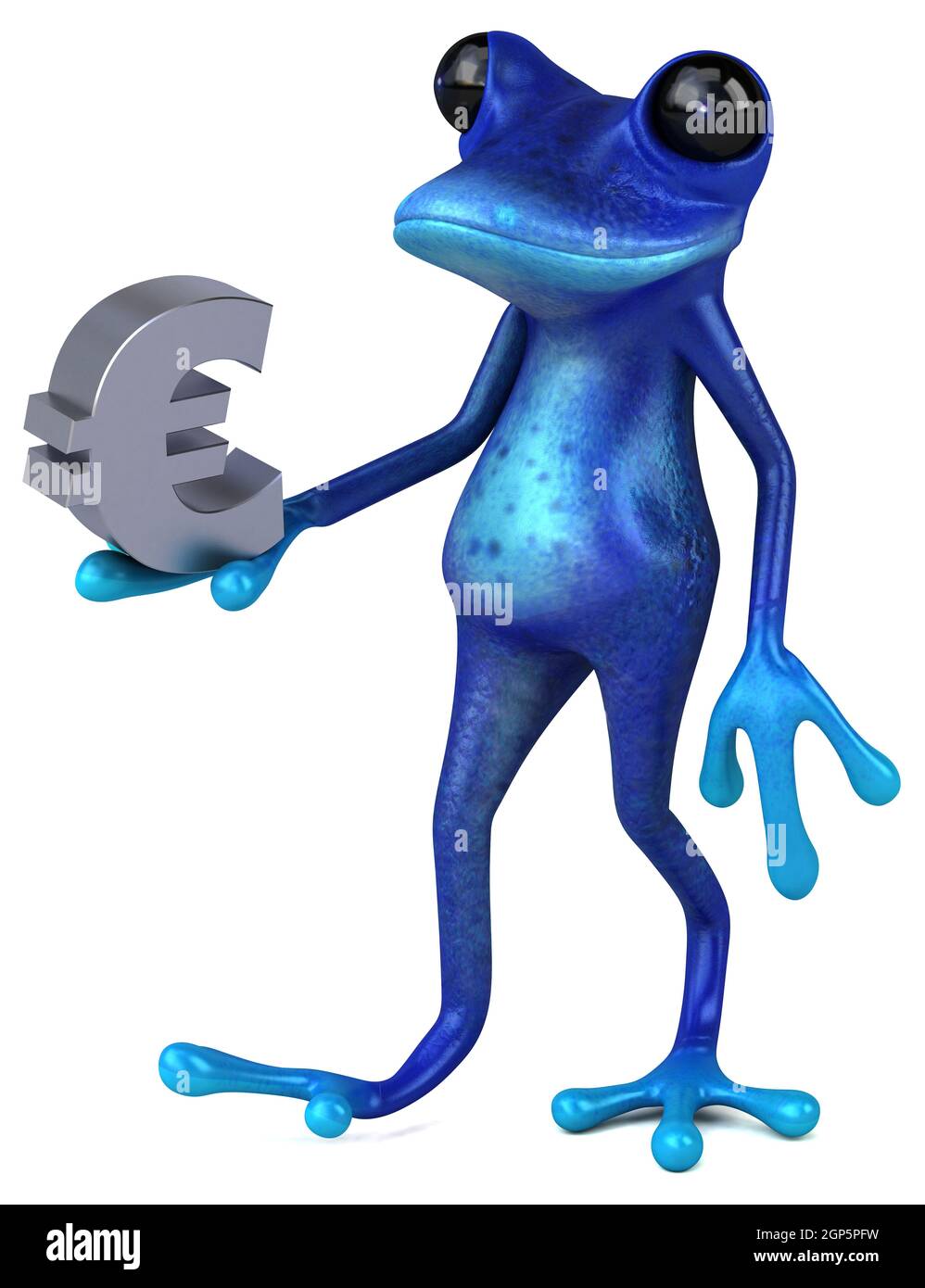 Fun blue frog - 3D Illustration Stock Photo - Alamy