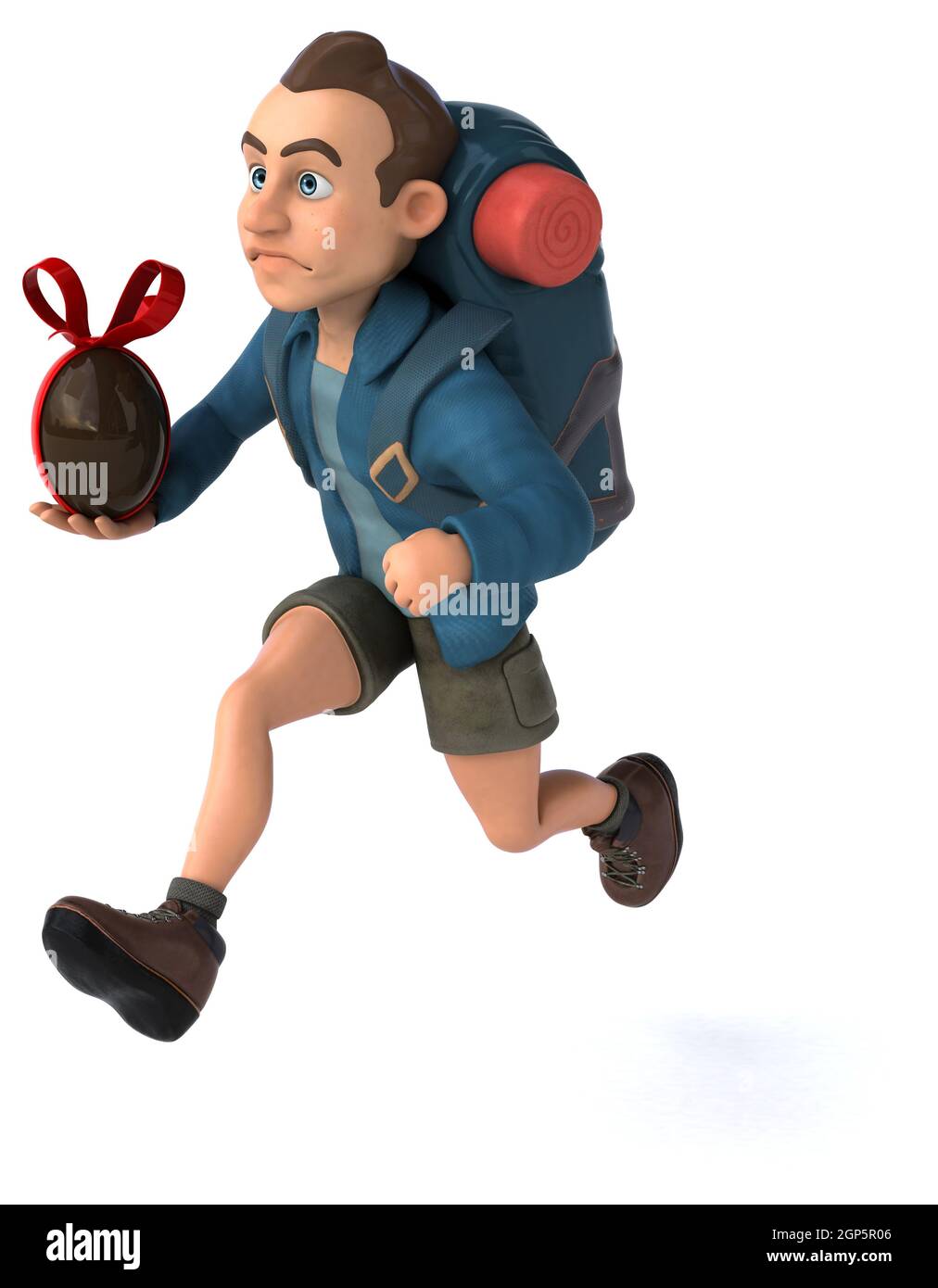 Fun illustration of a 3D cartoon backpacker Stock Photo - Alamy