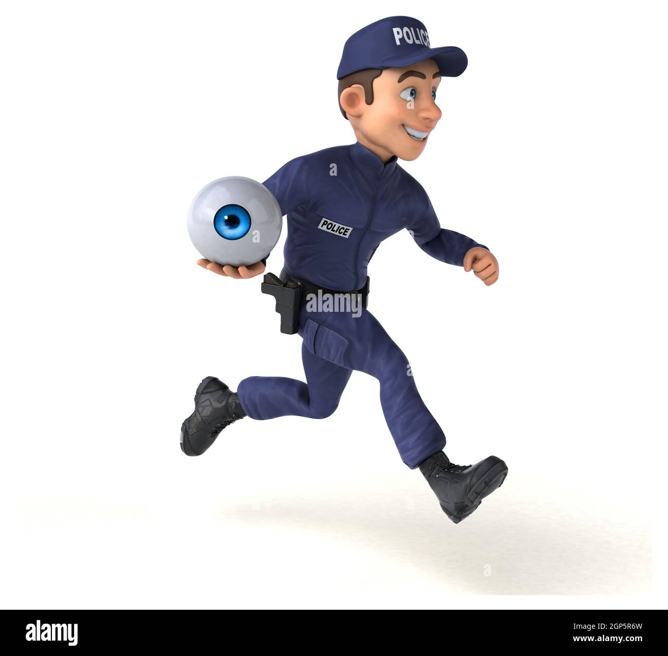 Fun 3D illustration of a cartoon Police Officer Stock Photo - Alamy