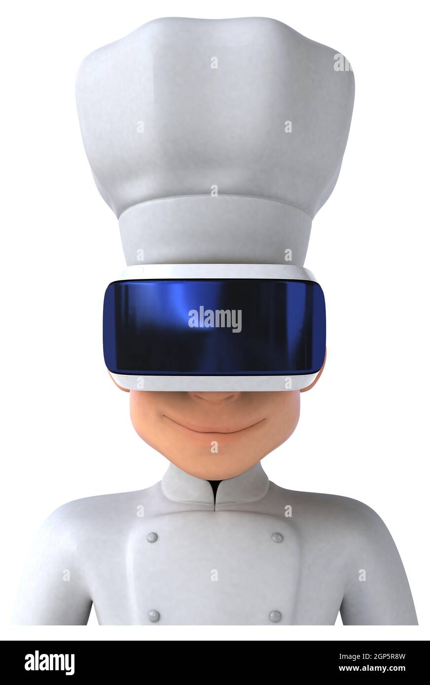 Fun 3D Illustration of a chef with a VR Helmet Stock Photo - Alamy