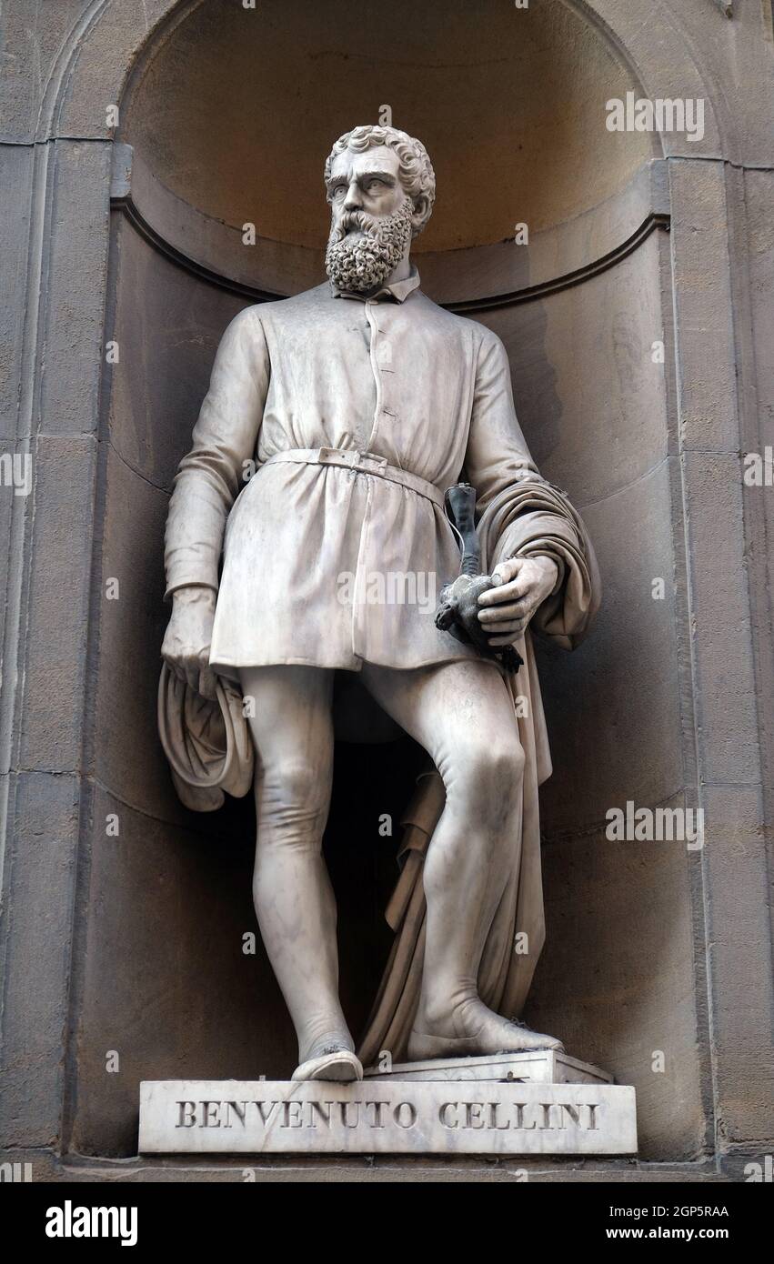Benvenuto Cellini, statue in the Niches of the Uffizi Colonnade. The ...