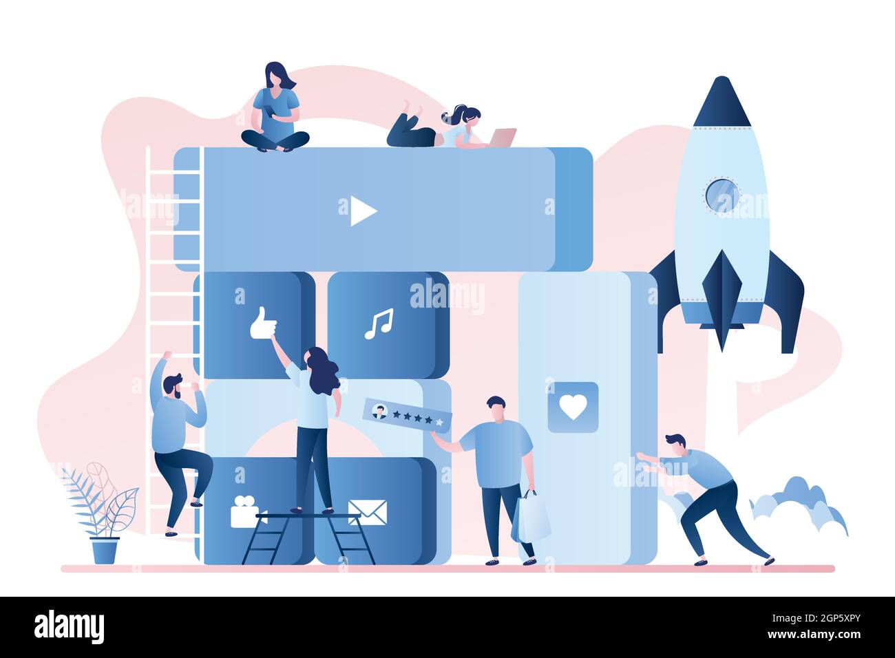 Application store or app development.StartUp concept background.Group ...