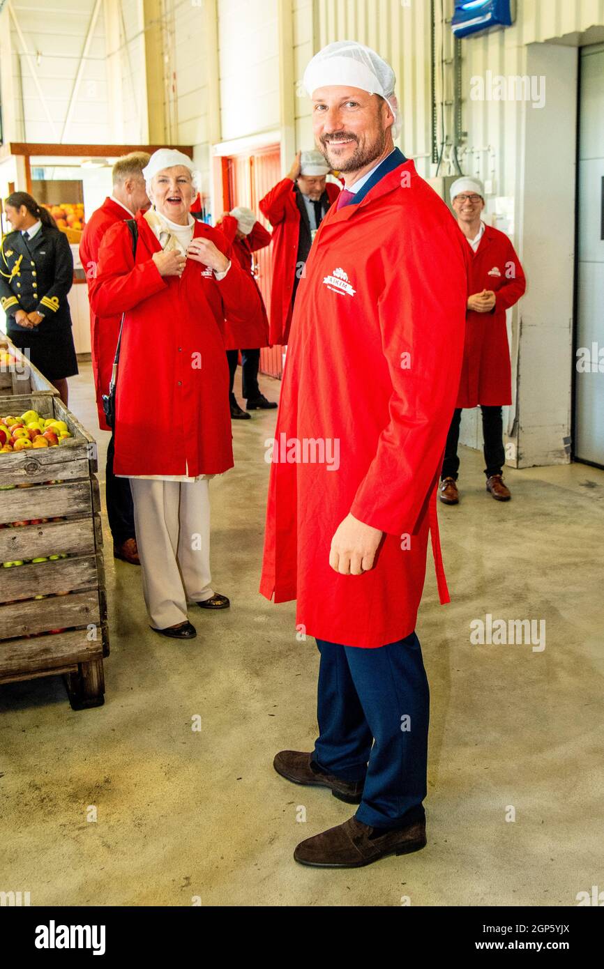 Crown Prince Haakon of Norway during a visit to Askim Frukt- og ...